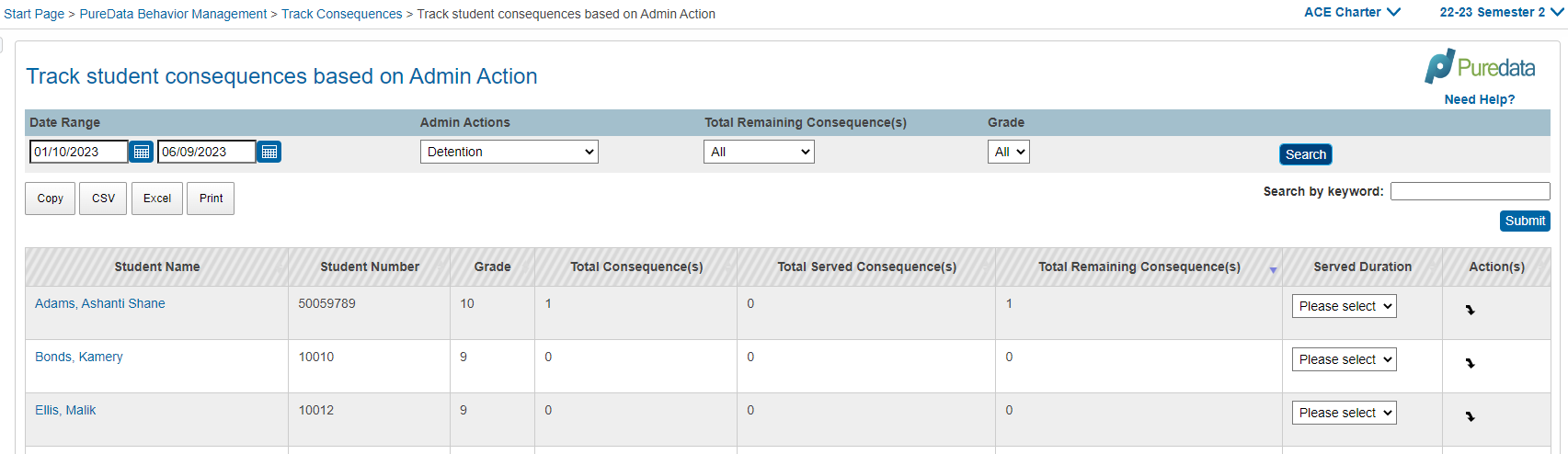 How to configure and track consequences in PowerSchool? – Puredata ...