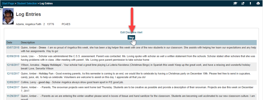Submitting A Log Entry in PowerSchool (Admin Access) – Puredata Support ...