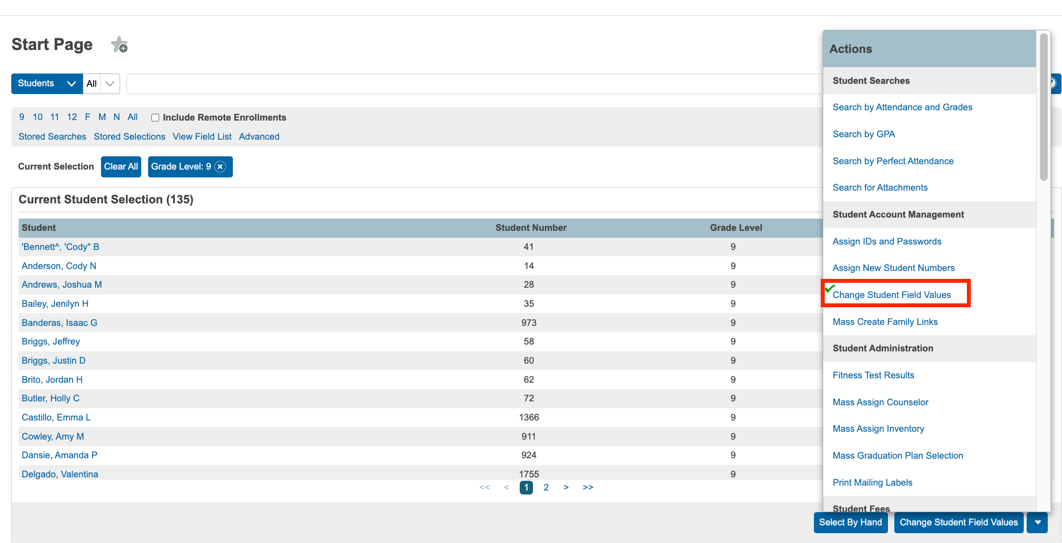 Updating the Next Grade Level Field for Multiple Students – Puredata ...