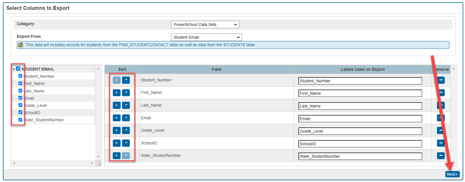 Powerschool: Exporting Student Email Addresss – Puredata Support Portal